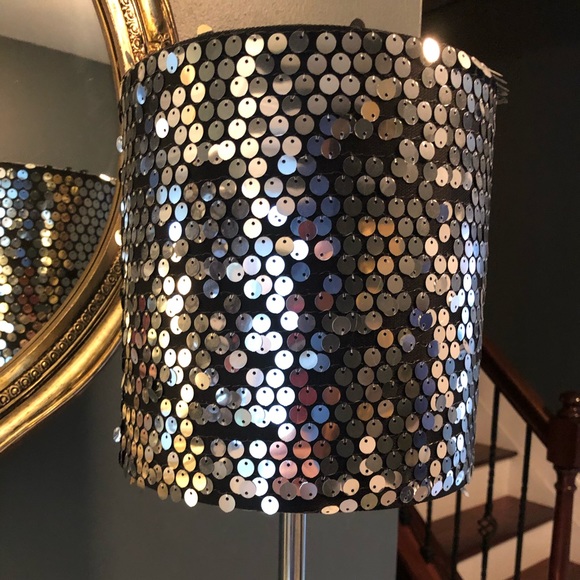 Accents | Pair Of Silver Lamps W Sequined Shades | Poshmark
